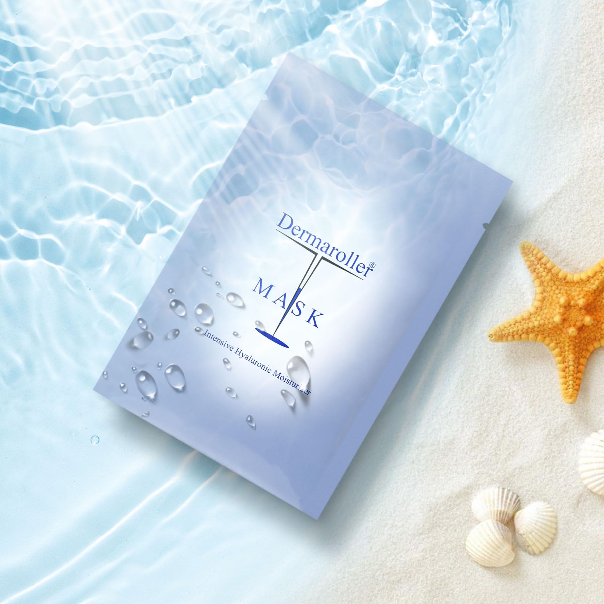 Dermaroller, Silk Face Masks Intensive Hyaluronic Acid Moisturizer with Matriyxl 3000 Tocopherol Boost Collagen Hydrate Dry Skin Reduce Fine Lines Wrinkles SingleUse Masks (1 Pack, 10pc)