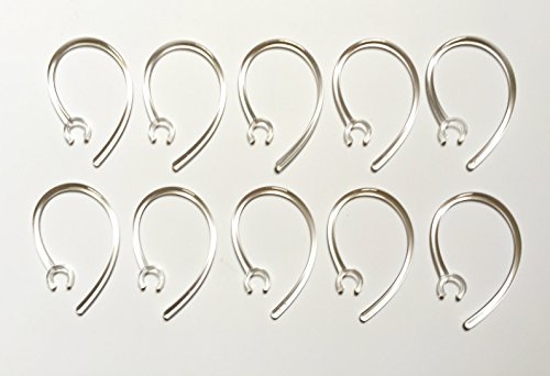 Habelyi 10pcs Clear Replacement Bluetooth Headset Earhooks for Plantronics Marque M155 M165 M1100 M100 M55 M28 M25 (6mm)