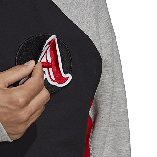 adidas Men's Varcity Jacket Black/Medium Gray Heather/Scarlet Small