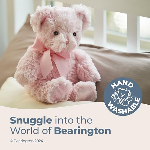 Bearington Pink Teddy Bear Plush, 12 Inch Stuffed Animal for Girls