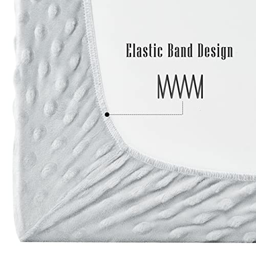 Cute Castle Fitted Crib Sheet for Standard Crib Mattress - Ultra Soft Bean Dot Plush Cozy Neutral Toddler Sheets for Boys and Girls - Machine Washable (52βX 28βX 8β - Grey)