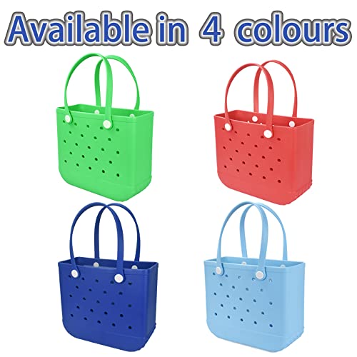 Juyeesm Medium Beach Bag, Waterproof Rubber Beach Bag, Washable Open Tote Bag Durable Tote Travel Bags for Outdoor Sport