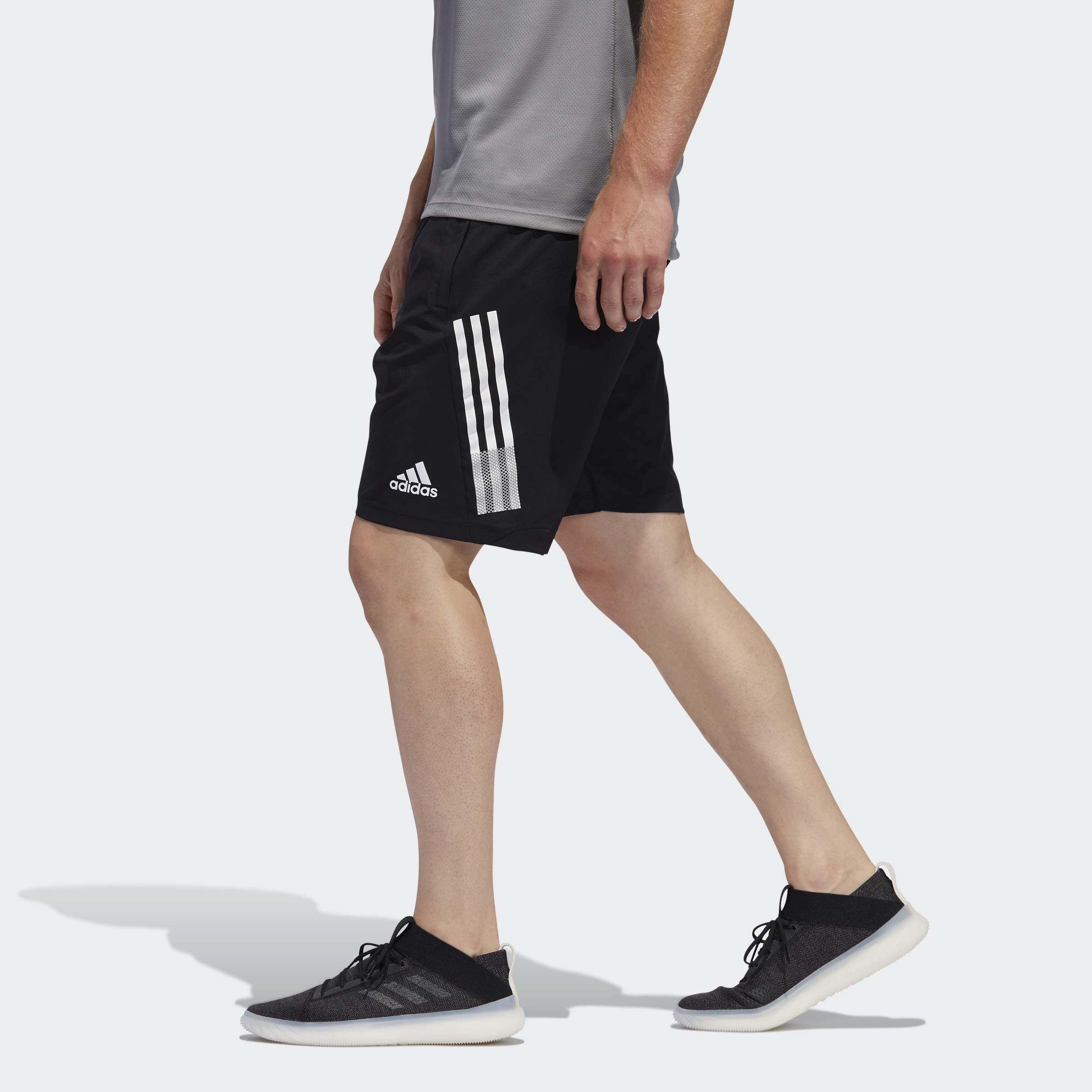 adidas Men's 4Krft 9" Sport 3-Stripes Shorts, Active Red/Black, Large