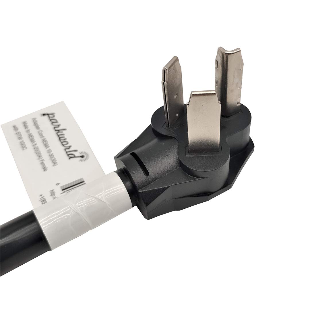 Parkworld 886344 Dryer 10-30 Plug Male to Household 5-15 (Generator 5-20) Receptacle Female Adapter Cord (ONLY Output 250 Volt)