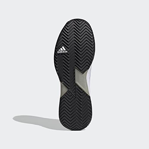 adidas Men's Adizero Ubersonic 4 Tennis Shoe, White/Core Black/Silver Metallic, 11