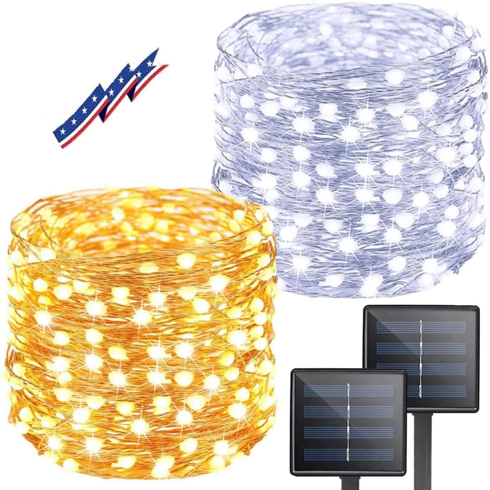 BHCLIGHT Purple Solar Halloween Lights,2-Pack Each 72FT 200 LED Solar String Lights with 8 Lighting Modes, Waterproof Solar Outdoor Halloween Decorations (Purple)