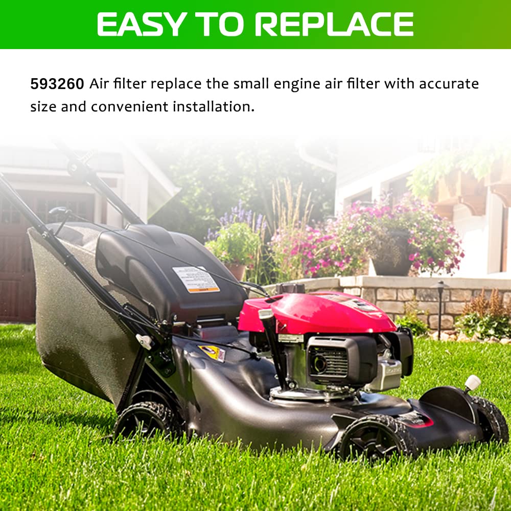 Air Filter compatible with 593260 798452 Lawn Mower Air Clean Series Engine 4247 5432 5432K Mower Air Filter Accessories Suitable for 550E 550EX 500EX 625EX 675EXI(4pcs)