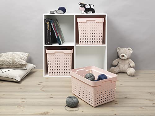 Room Copenhagen, Seoul Basket 5-Pack – Premium Storage Ventilated Nesting Baskets for Groceries, Cleaning, Toys, and More – Small, White