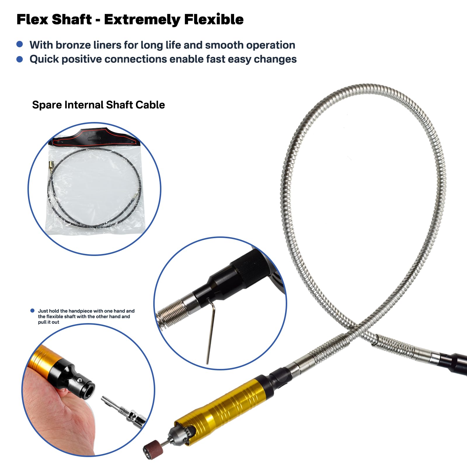 CTISMICE 780W Flex Shaft Rotary Tool, 500-25000RPM Flexible Shaft Grinder Kits with Variable Speed Foot Pedal and 110pcs Accessories for Grinding Polishing Sanding Deburring Cutting Buffing Finishing