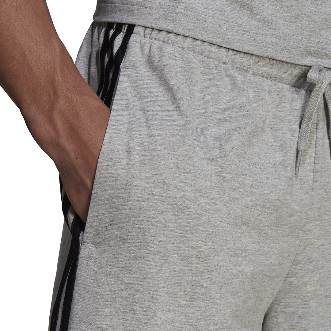 adidas mens Essentials Shorts Medium Grey Heather/Black Large