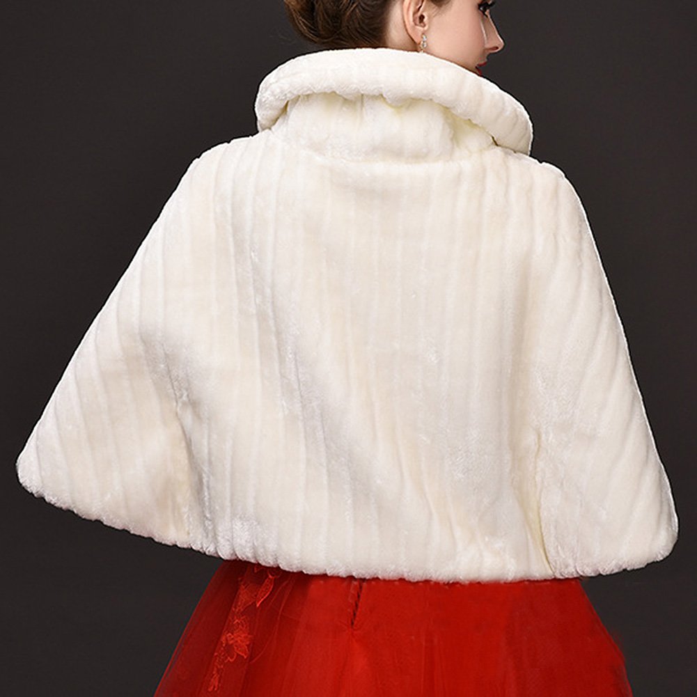 BIBOSS Faux Fur Shawls and Wraps,Thicken Winter Warm Scarf Wrap Shawl Shrug Fur Stole for Wedding Evening Party Prom Banquet