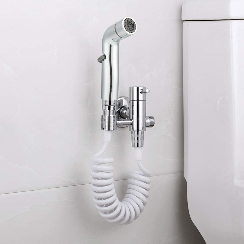 Bidet Sprayer for Toilet ABS Bidet Attachment Handheld Bidet Sprayer Electroplating Handheld Adjustable Toilet Bidet Spray Nozzle Bathroom Accessory