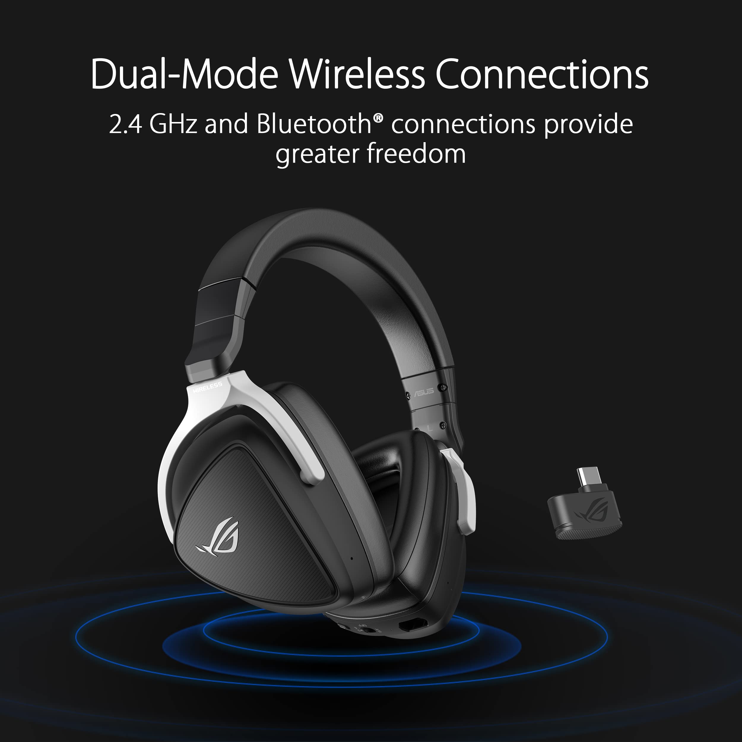 ASUS ROG Delta S Wireless Gaming Headset - Black & ROG Falchion Wireless 65% Mechanical Gaming Keyboard | 68 Keys, Aura Sync RGB, Extended Battery Life