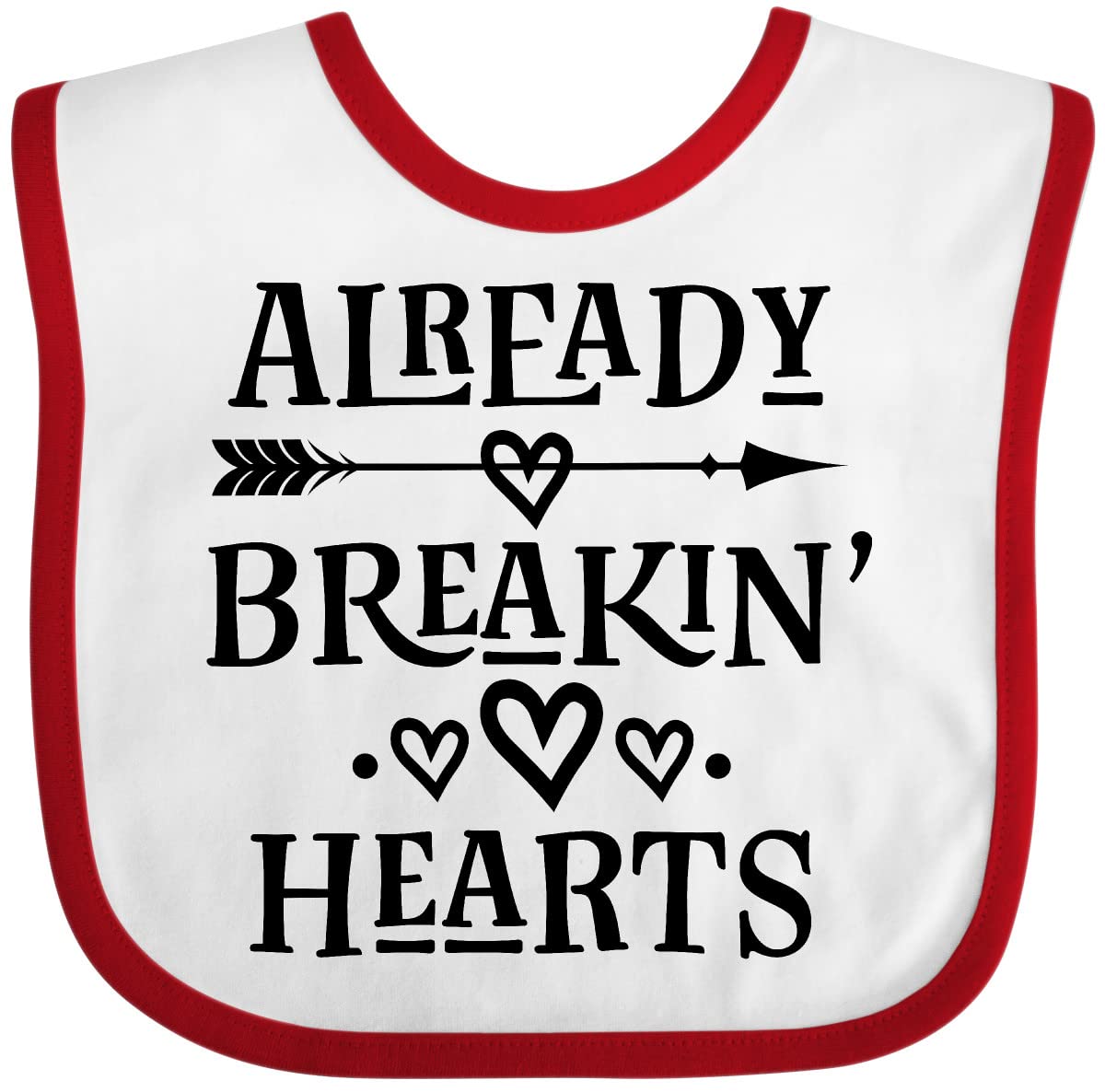inktastic Boys Valentines Day Breaking Hearts Baby Bib White and Red 2e609