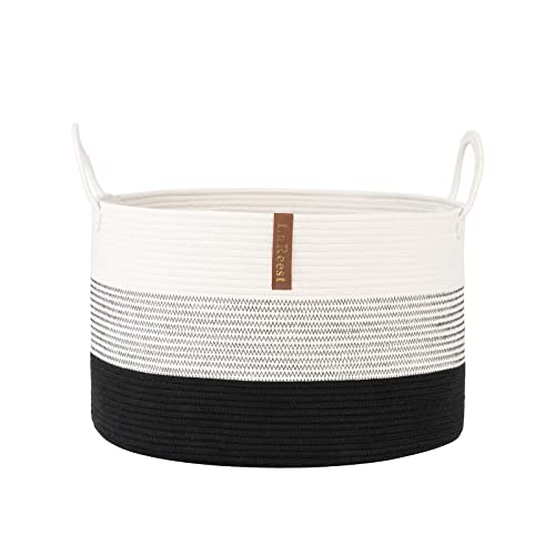 Laundry Baskets-Laundry Hamper,Storage Basket with Handles, Woven Storage Basket for Toys Bin,Pillows (Gradient Black)
