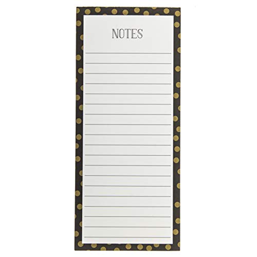 Graphique Magnetic Notepad - Gold Dots Grocery and Shopping List - Fun Decorative To-Do List - Perfect House Warming Gifts - 100 Tear off Sheets (4" x 9.25" x .5")