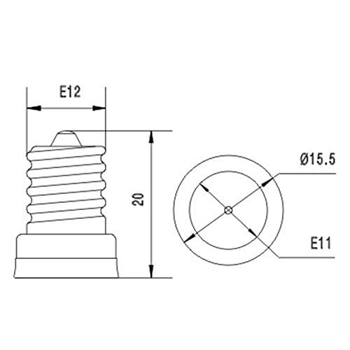 E-Simpo 6pcs E12 to E11 Adapter Mini Candelabra Base E12 to E11 Lamp Socket Adapter, Lamp Holder Bulb Base Adapter E12 Male to E11 Female Lamp Base Converter(6pcs E12 to E11 Adapter)