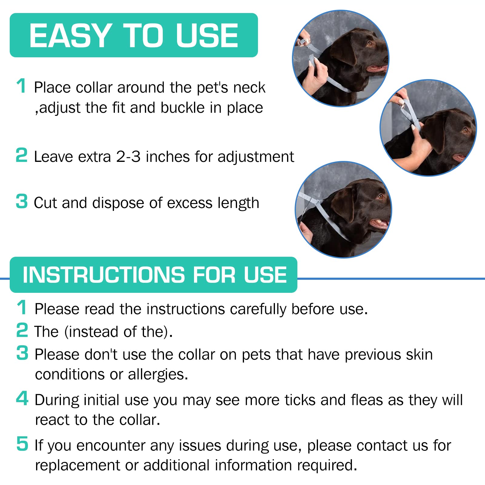 UrbanX Natural Flea Flea & Tick Treatment & Prevention Collar for Medium & Large Dogs, Waterproof, Adjustable (2 Packs)