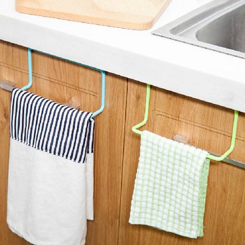 shlutesoy Over Door Tea Towel Rack Bar Hanging Holder Rail Organizer Bathroom Kitchen Hanger White