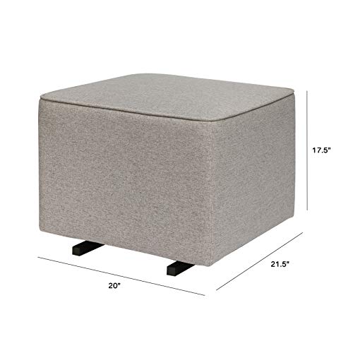 Babyletto Kiwi Gliding Ottoman in Performance Grey Eco-Weave, Water Repellent & Stain Resistant, Greenguard Gold and CertiPUR-US Certified