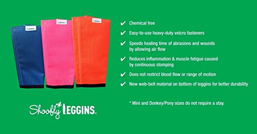 Shoofly Horse Leggins, Patented Loose Fitting Fly Boots, Prevent Fly Bites, Reduce Stomping, Stress & Fatigue, Breathable Plastic Mesh (Blue/Yearling)