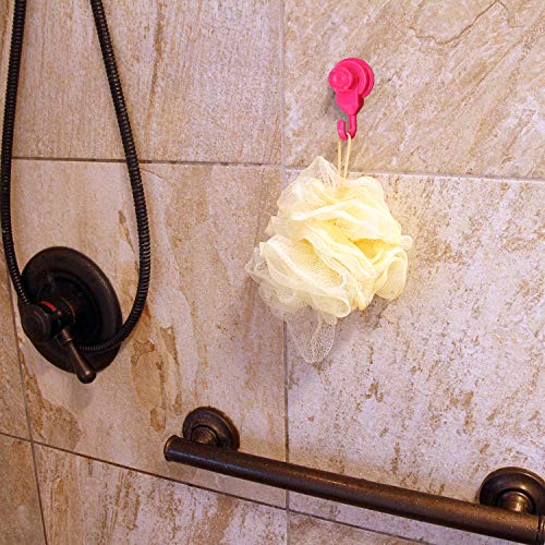 EVIDECO 9714150 Strong Hold Suction Hooks-Bath-Kitchen-Home-Set of 2 Fuchsia