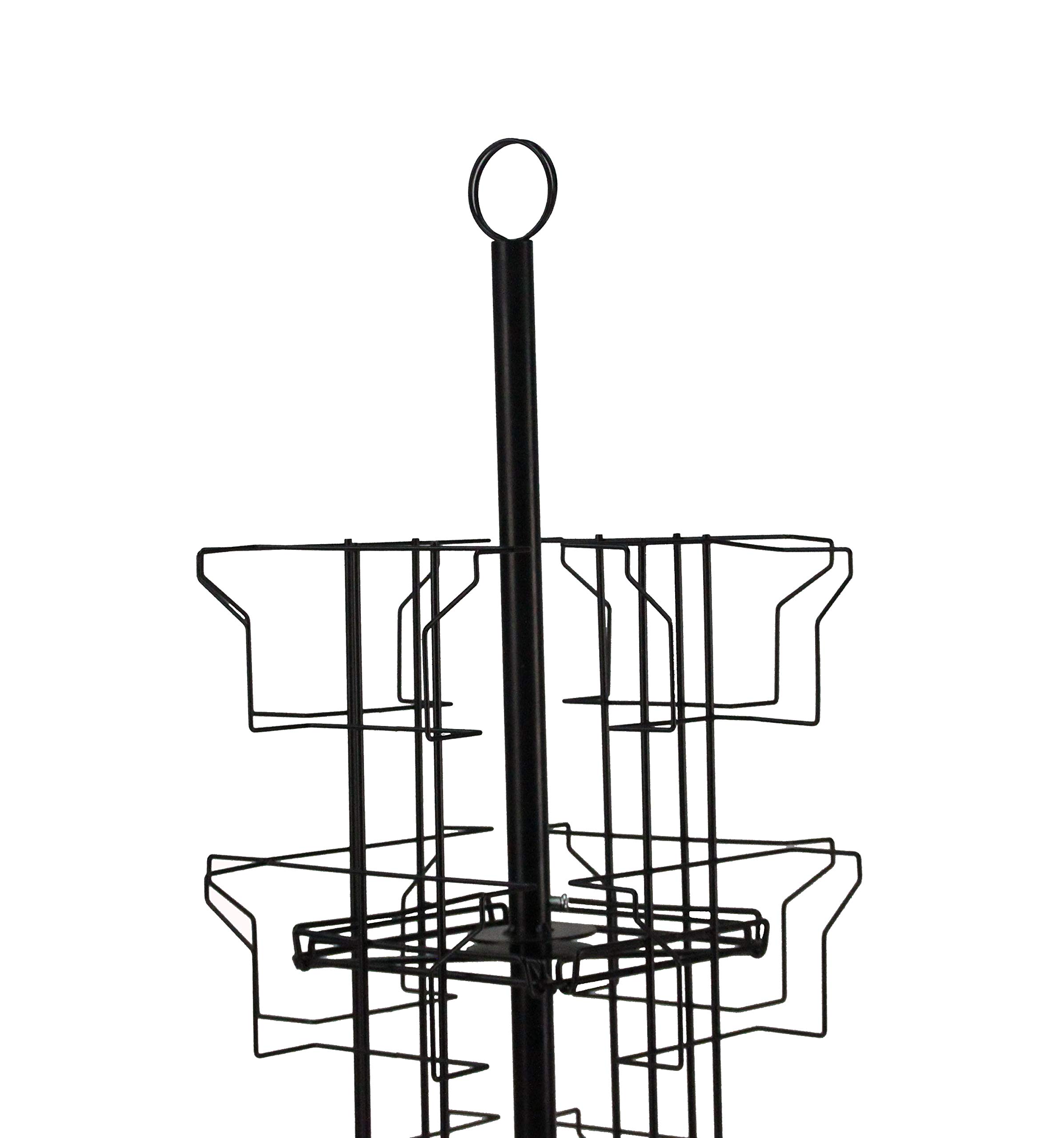 FixtureDisplays® 8" Wide Pocket (Fits 7x5") Horizontal Greeting Card Display Spinning Greeting Holiday Card Rack Floor Stand. Pocket Size: 8"Wide X 7.2"High, 28 Pockets. 11711-BLACK-FBA