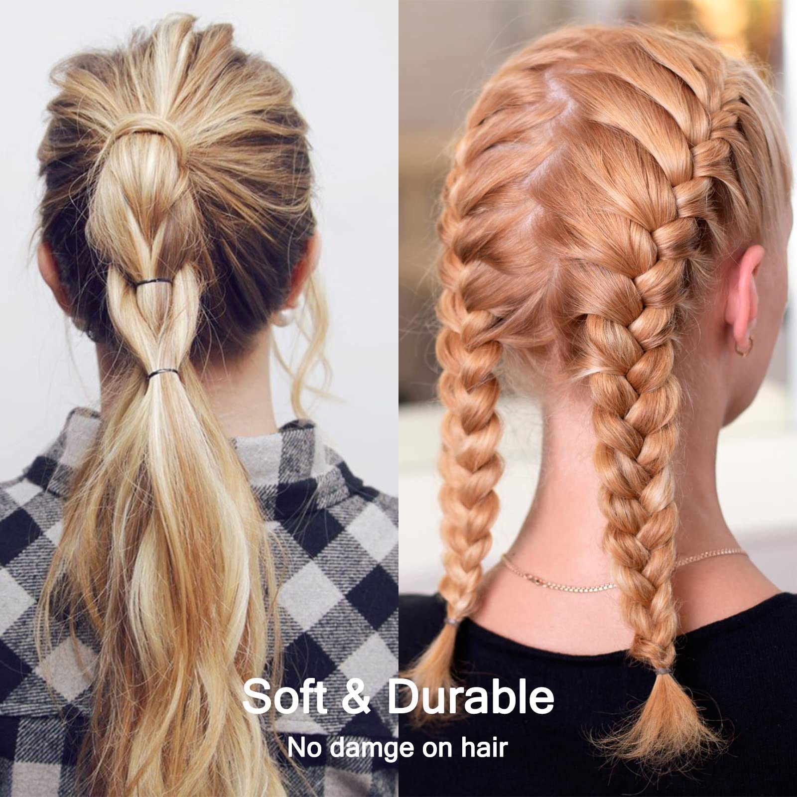 660pcsClear Elastic Hair Rubber Bands+5 rubber band knives+ a pair of hair braiding tools with a gift box (clear)…
