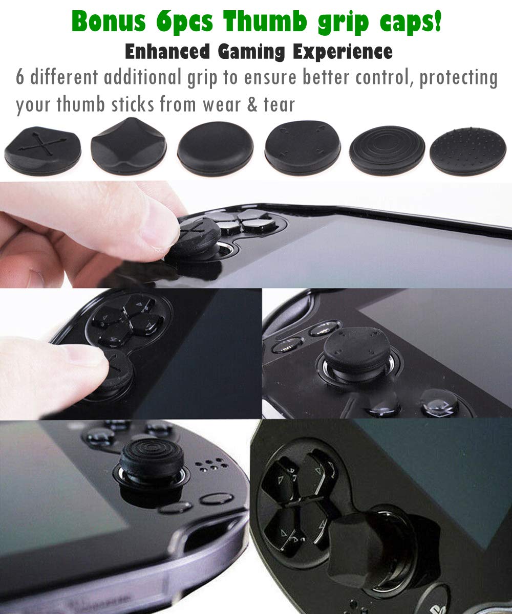 BATSOEASY 3.9ft USB Charger Cable Compatible with PS Vita, Charging Cable Data Cord Compatible with PlayStation Vita 1000 PSV with 6pcs Thumb Grip Caps (Only Compatible with PS Vita 1000 Models)
