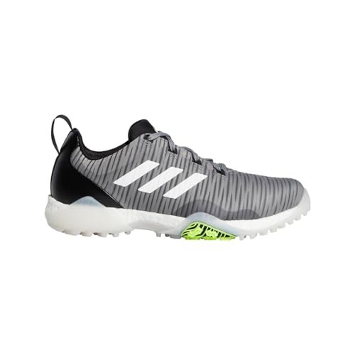 adidas Men's CodeChaos Spikeless Golf Shoes, Grey Three/Signal Green/Core Black, 10.5