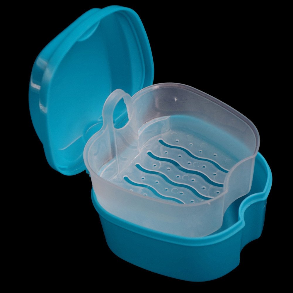 5 Items and Under Box Case Hanging Box Container Net False with Teeth Storage Bath Denture Tooth Care