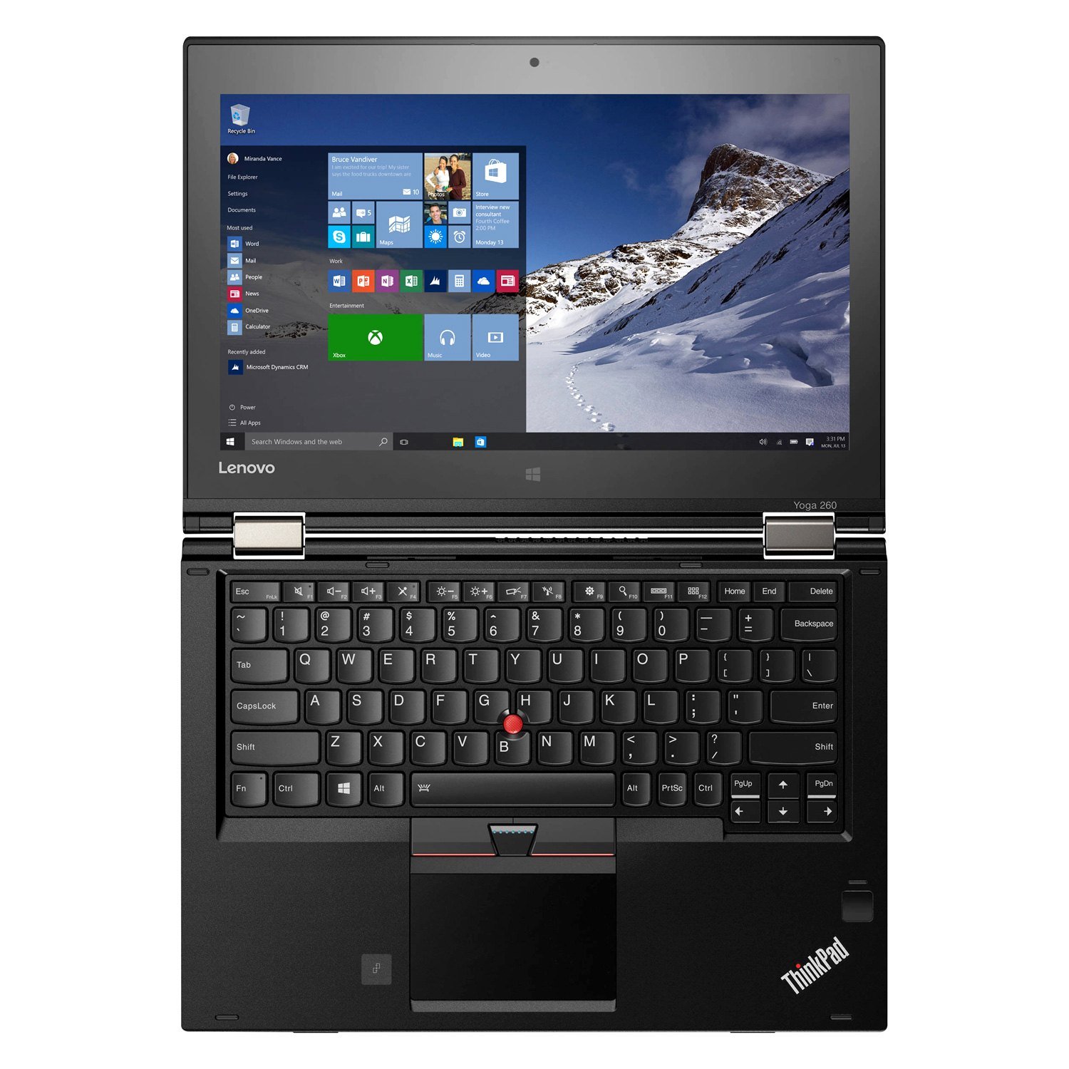 Lenovo Thinkpad Yoga 260 2-in-1 Laptop (12.5" MultiTouch Screen, Intel® Core™ i7-6500U Processor, 8GB DDR4 RAM, 256GB SSD, Windows 10 -Black)