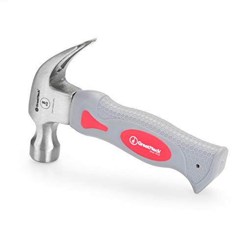 GreatNeck 79001 Mini Claw Hammer 8 Oz, Mini Hammer for At-Home Repairs, Tack Hammer, Small Hammer for Picture Hanging, Crafts, and More