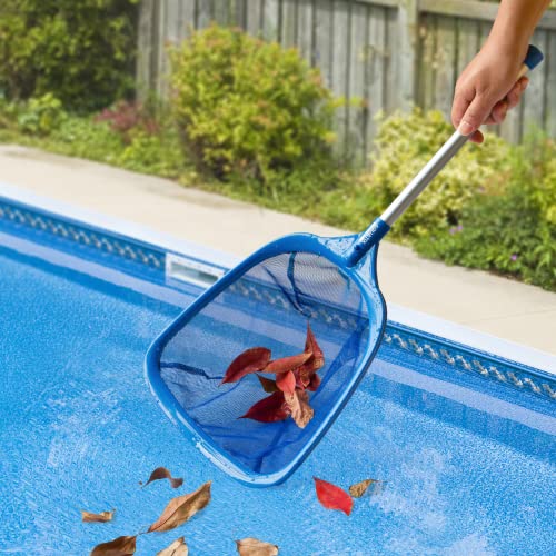 Aquatix Pro Hand Leaf Skimmer for Spa, Hot Tub & Pool with 12β Aluminum Pole, Fine Mesh Deep Bag Net, Suitable for Above Ground Swimming Pools, Kids Inflatables & Ponds, Remove Leaves & Debris Fast