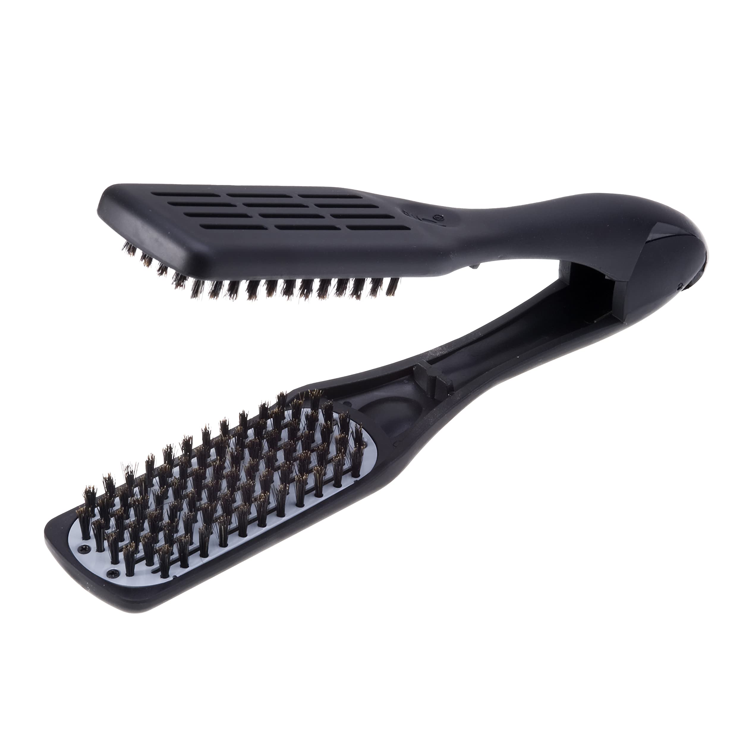Denman D79 Thermoceramic Hair Straightening Brush - with Boar Bristles - For Wide, Wavy, Curly, Coily Hair â Black