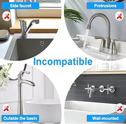 Actoridae Sink Faucet Mat sink drip catcher behind faucet 2mm Thick Stable Flat Suit for Kitchen Bathroom 2.5" Single Sink Grey updated Angle Design