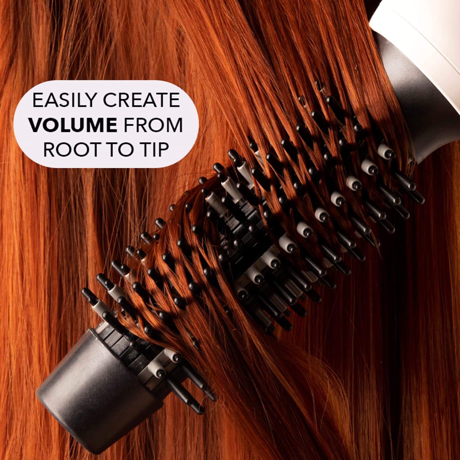 InStyler Freestyle 1” Ionic Ceramic Styler Round Hair Brush - Straighten, Wave or Curl Hair with Ionic Tip Barrel & Ceramic Heated Bristles - Helps Reduce Frizz for Easy Styling