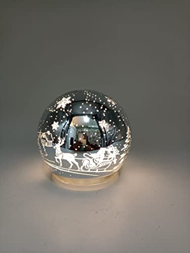 Christmas Decor Lovely Reindeer Sled Snow Globe – 4.7 x 5.1 Inches