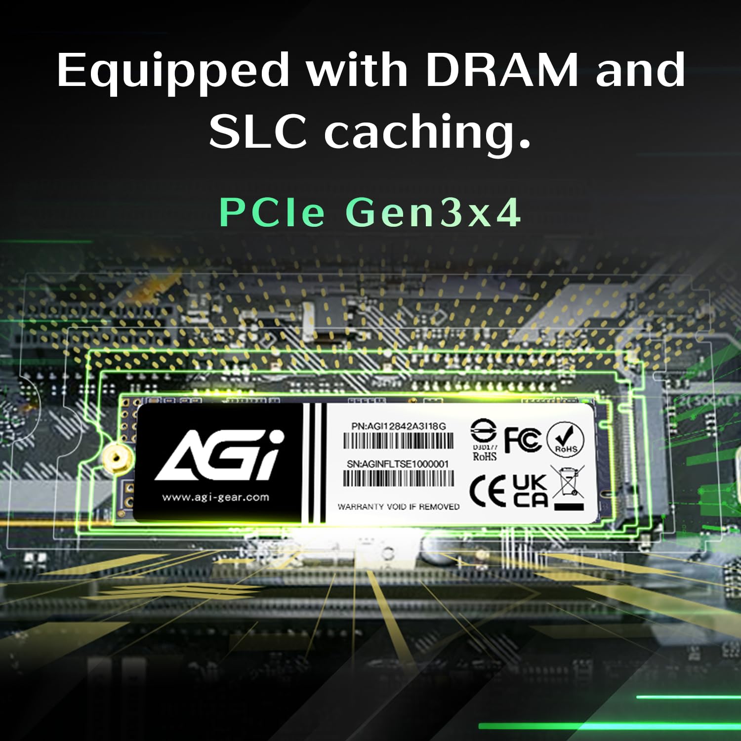 AGI 1TB AI218 Internal SSD,DRAM Cache PCIe NVMe M.2 Gen3x4 3D TLC NAND Flash Internal Solid State Drive SSD with Heat Sink (R/W Speed up to 3500/3100 MBs)