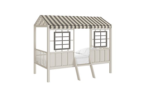 Little Seeds Rowan Valley Forest Loft Bed, Grey/Taupe, Twin
