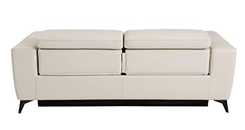 Blackjack Furniture Siena Power Reclining Sofa with USB Ports to Charge Devices, Adjustable Multi-Position Headrests, Wall Hugger Design, 82.6" W, Beige