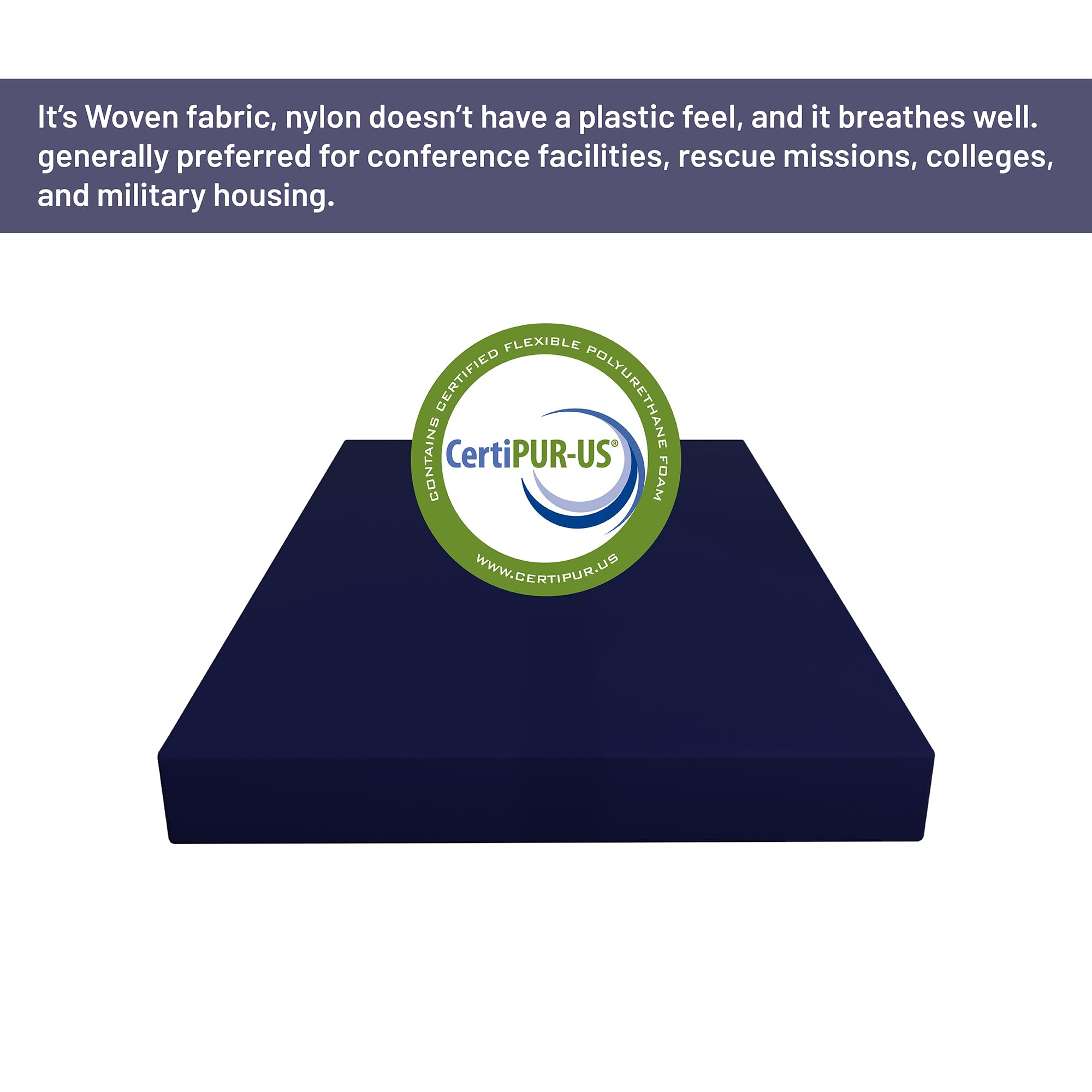 Treaton, 6-Inch Medium Firm Water-Resistance Foam Vinyl Mattress, Easy to Clean, Comfortable & Noise Free, 75" x 30", Blue