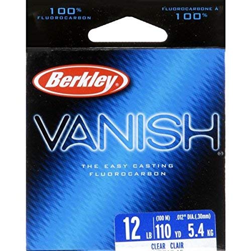 Berkley Vanish®, Clear, 40lb | 18.1kg, 2000yd | 1828m Fluorocarbon Fishing Line, Suitable for Saltwater and Freshwater Environments