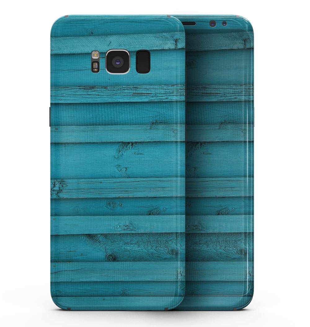 Design Skinz Design Skinz Signature Blue Wood Planks Full-Body Wrap Decal Skin-Kit for The Galaxy S9