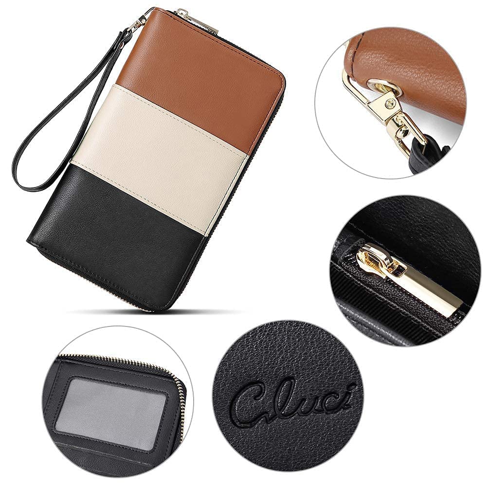 CLUCI Womens Backpack Purse Leather + Women Wallet