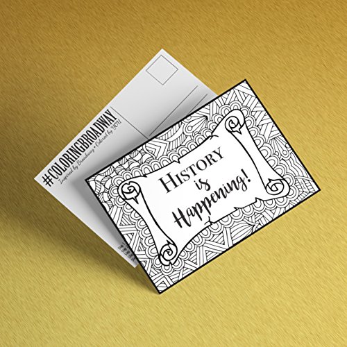 HAMILTON | "Just You Wait" Collection | Coloring POSTCARDS by Coloring Broadway | Hand-drawn illustrations - Printed on matte card stock (5" x 7") - Set of 4 Individual Postcards