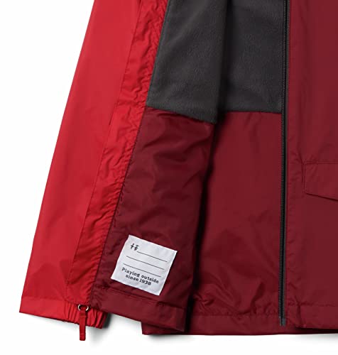 Columbia Toddler Boy's Rain-Zilla Jacket, Waterproof, Reflective Outerwear, red jasper/mountain Red, 3T