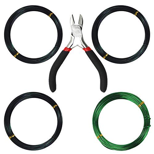 KebinfenĀ® Bonsai Training Wire Bonsai Wire kit for Bonsai Tree, with Bonsai Wire Cutter - Bonsai Wires Size 1.0 mm/ 1.5 mm/ 2.0 mm (128 Feet Total), Anti-Corrosion and Rust Resistant