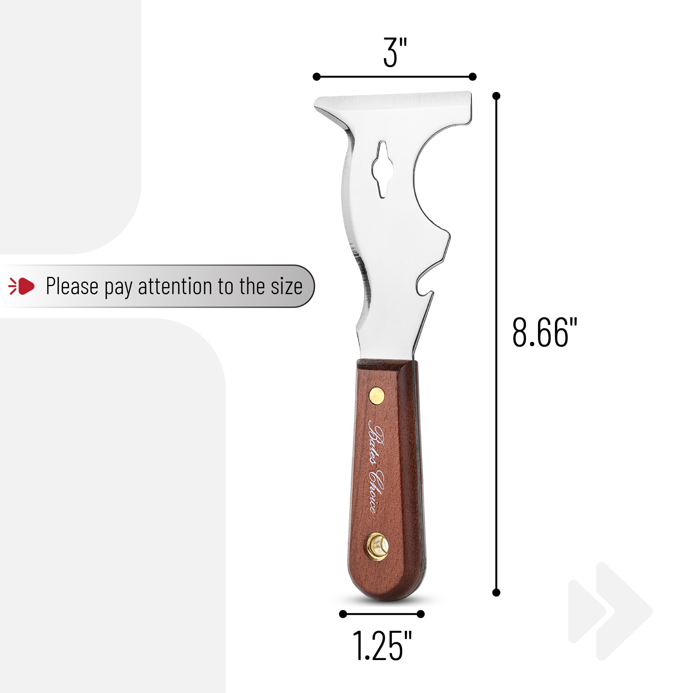 Bates- Paint Scraper, 9 in 1 Painters Tool, Mahogany Wooden Handle, Paint Scrapers for Wood, Painters Tool, Painters Knife, Paint Scraper for Painting, Putty Knife, Metal Scraper, Spackle Knife