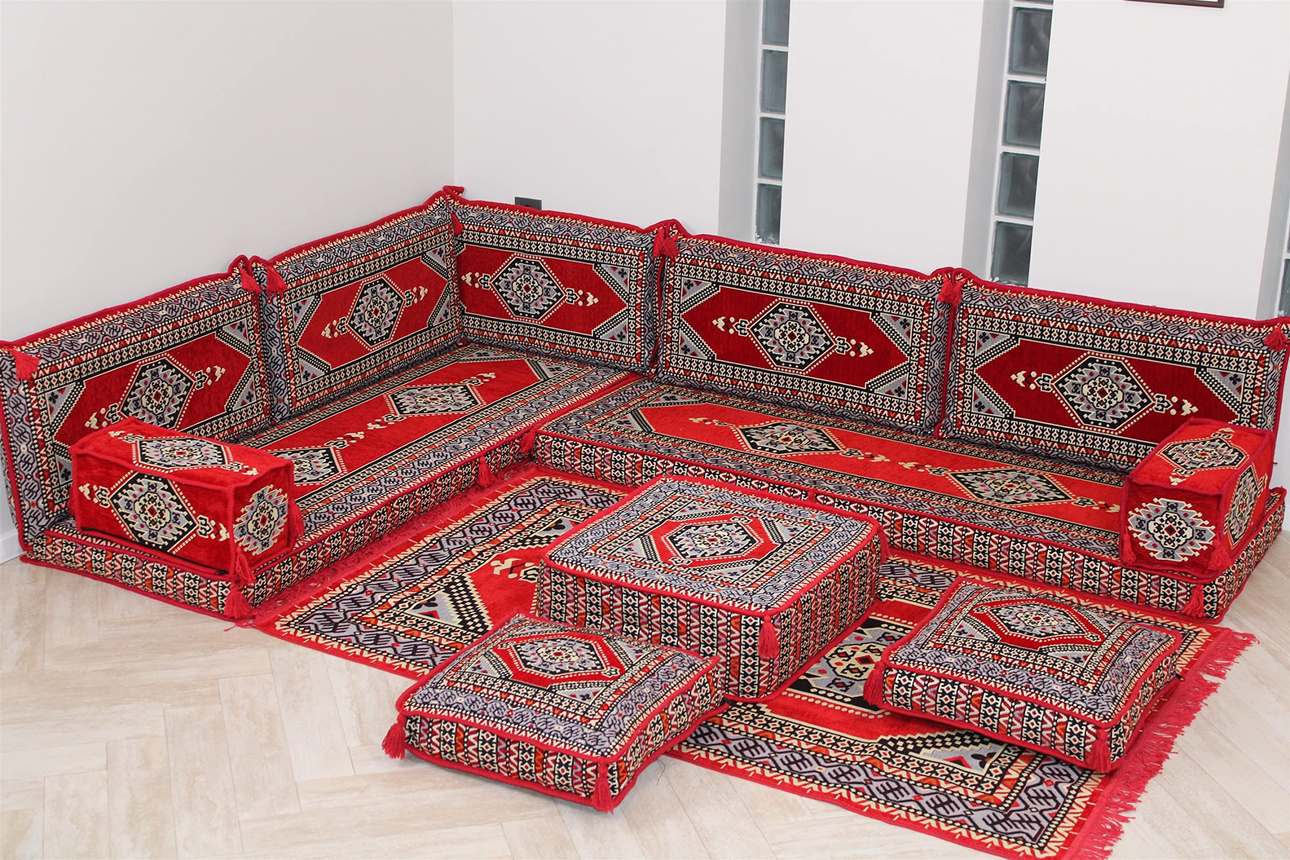 Arabic Corner Sofa Set, Arabic Floor Seating, Arabic Floor Sofa, Arabic Majlis, Arabic Couches, Floor Seating Sofa MA 99 (With premium foam)
